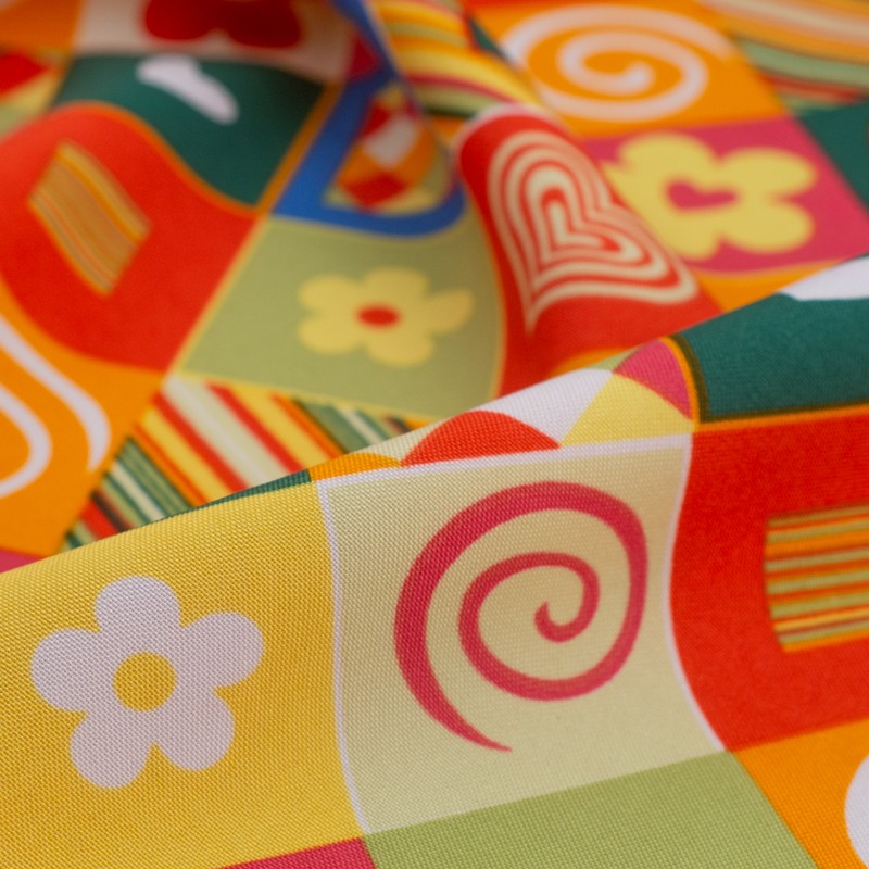 Tela de tergal rombos colores