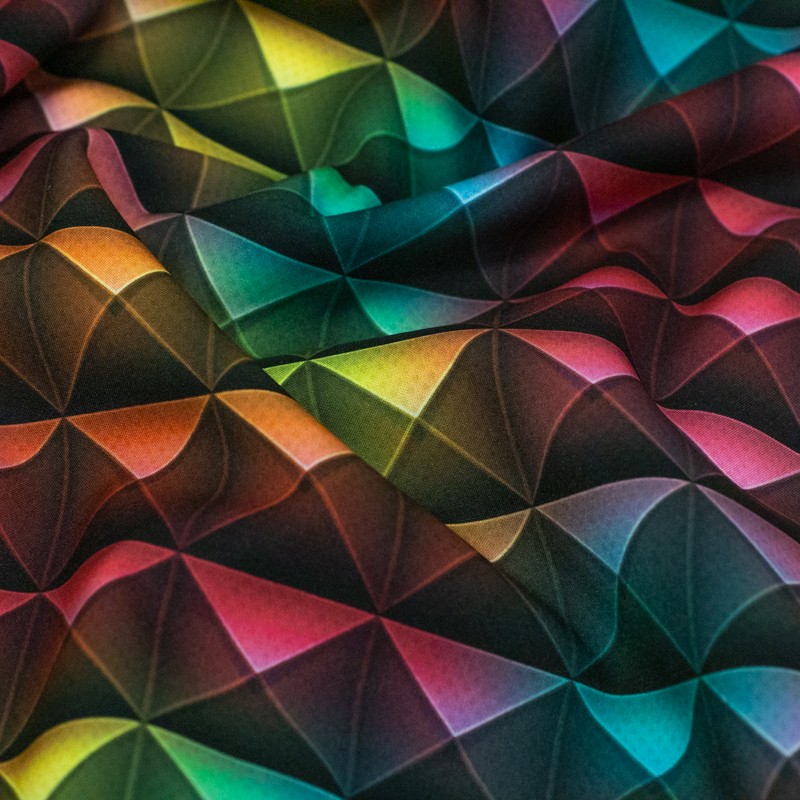 Tela softshell geométricos 3D | Impermeable con forro polar