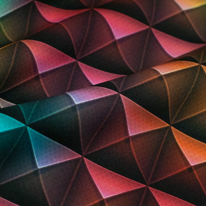 Tela softshell geométricos 3D | Impermeable con forro polar